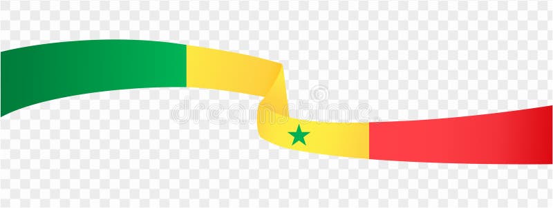 Senegal Flag Wave Isolated on Png or Transparent Background Vector ...