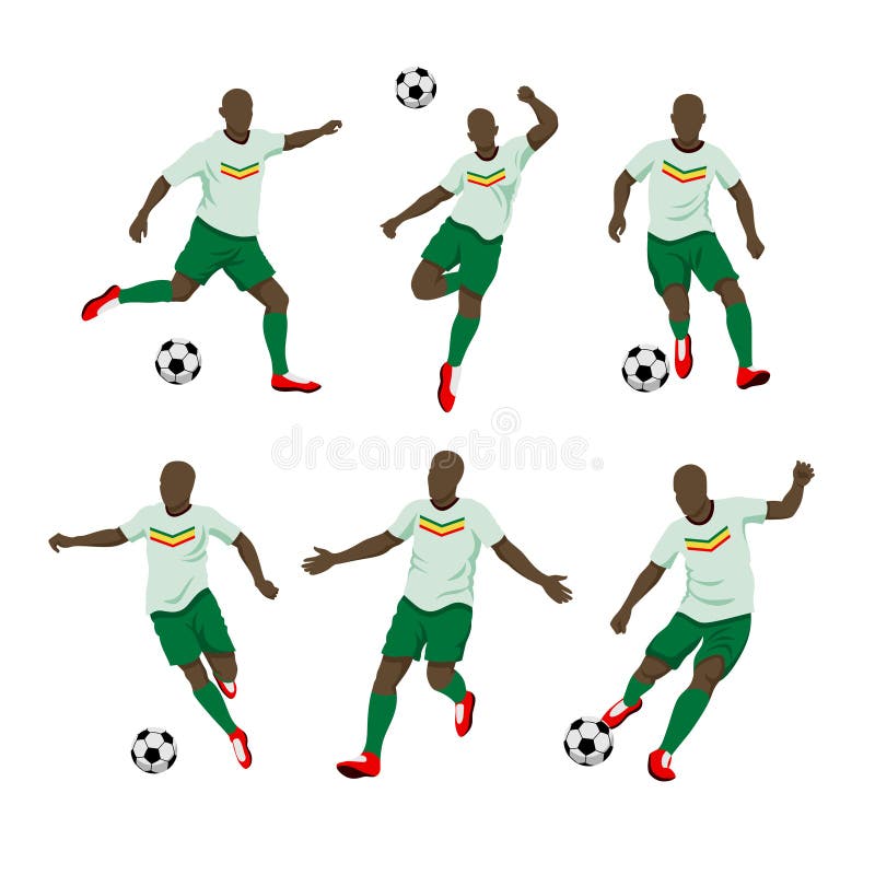 Senegal Football Player Man Illustration World Cup 2022 Stock Vector ...