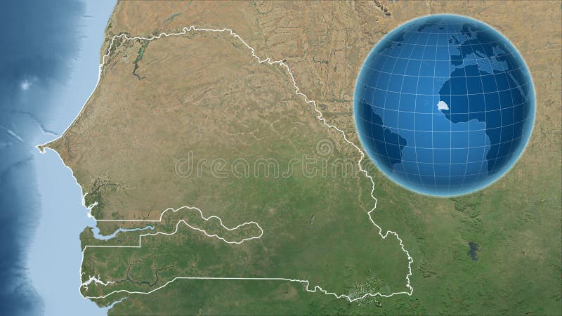 Senegal - Satellite. Country and Globe, Composition Stock Illustration ...