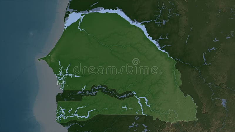 Senegal highlighted. Pale stock illustration. Illustration of earth ...