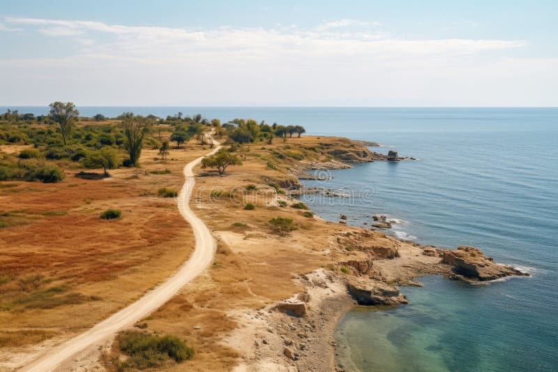 Senegal Landscape. Serene Coastal Landscape with Winding Path by the ...