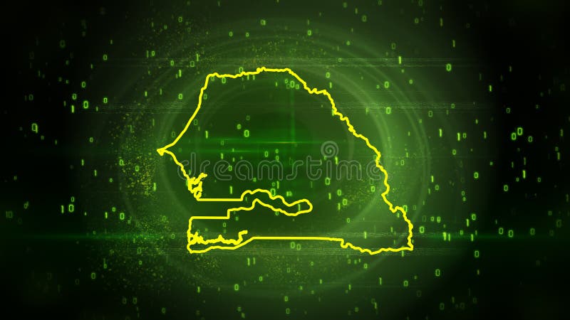 Senegal Map on Digital Background Stock Illustration - Illustration of ...
