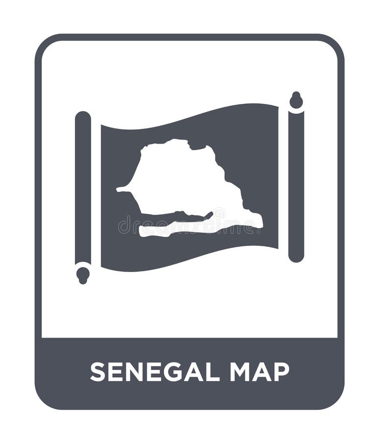Senegal Map Icon in Trendy Design Style. Senegal Map Icon Isolated on ...