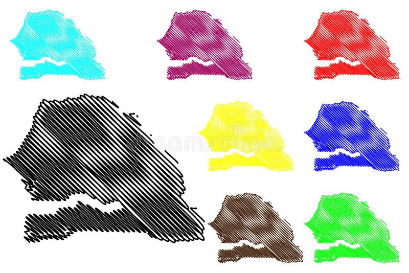 3D map of Senegal stock vector. Illustration of geography - 123456840