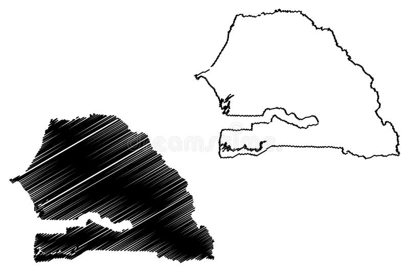 3D map of Senegal stock vector. Illustration of geography - 123456840