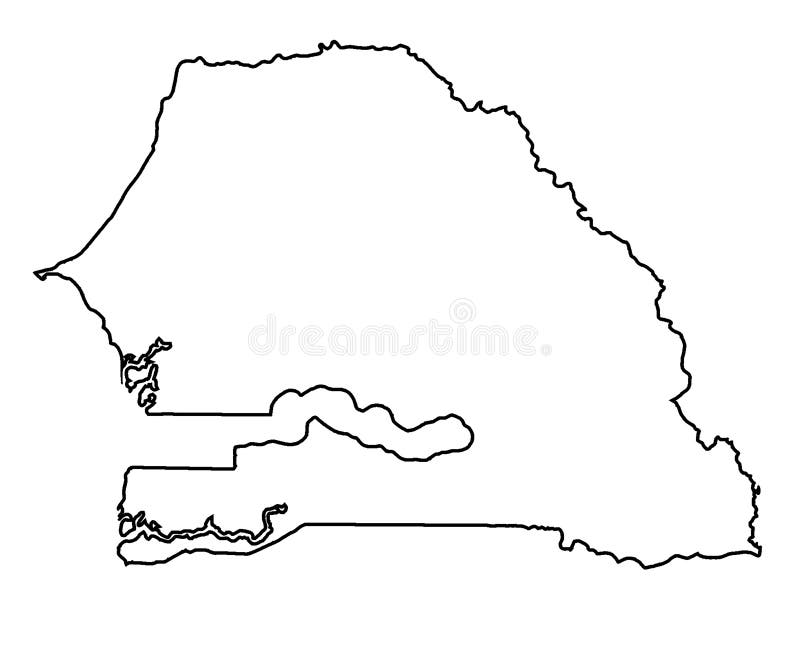 Senegal Outline Map stock vector. Illustration of white - 272465872