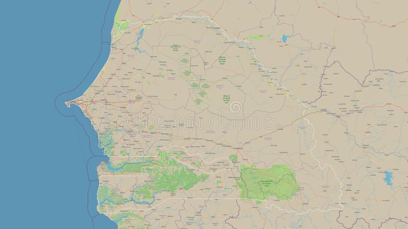 Senegal Outlined. Topo Standard Stock Illustration - Illustration of ...
