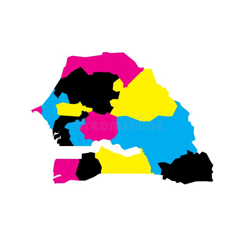 Senegal Political Map of Administrative Divisions Stock Vector ... Senegal Political Map of Administrative Divisions Stock Vector ...