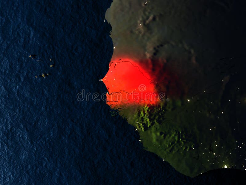 Senegal from Space on Planet Earth Stock Photo - Image of republic ...
