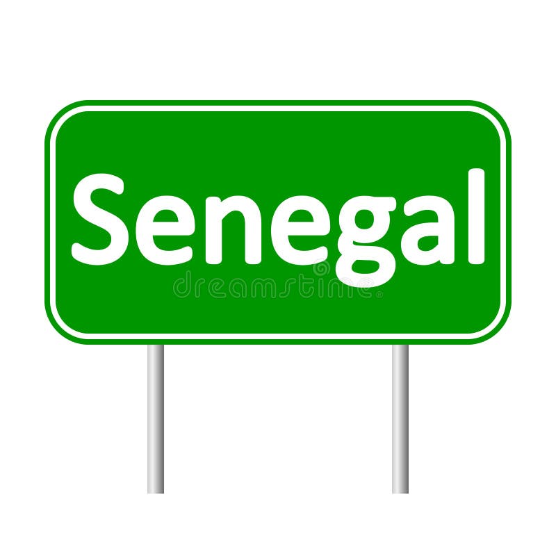 Senegal map on road sign. stock vector. Illustration of globe - 124000744