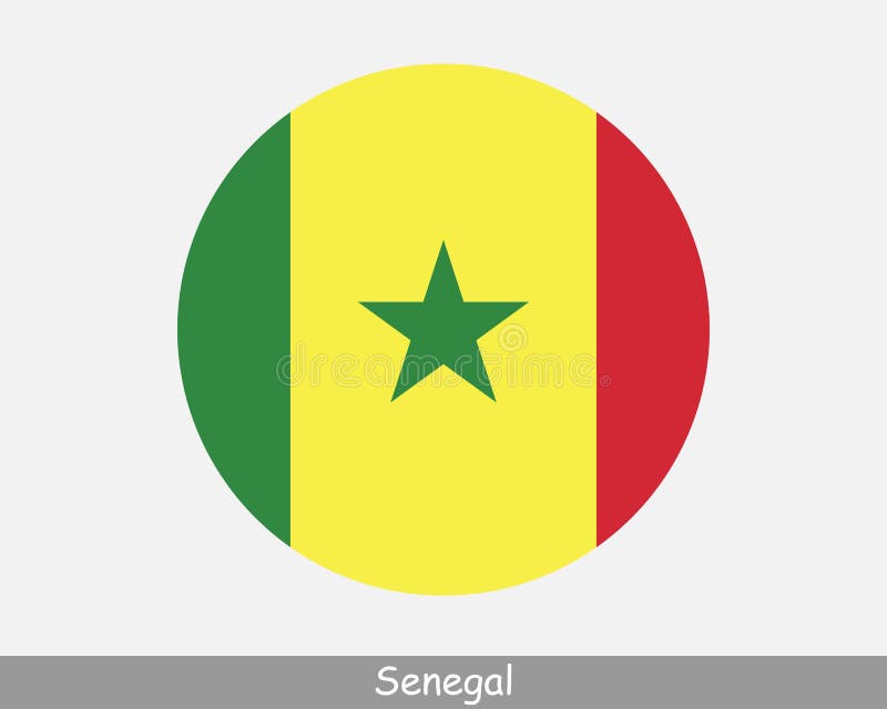 Senegal Round Circle Flag. Senegalese Circular Button Banner Icon Stock ...