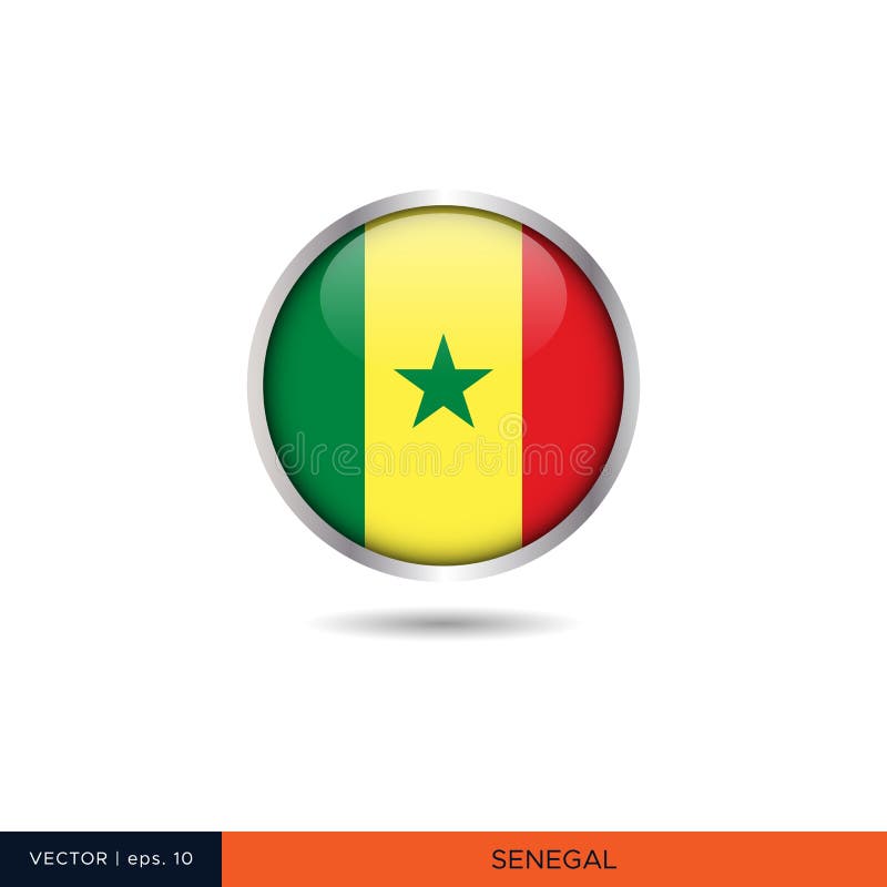 Senegal Round Flag Vector Design. Stock Vector - Illustration of ...