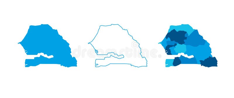 Senegal Political Map of Administrative Divisions Stock Vector ...