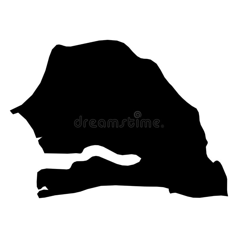 Senegal - Solid Black Outline Border Map of Country Area. Simple Flat Vector Illustration Stock ...