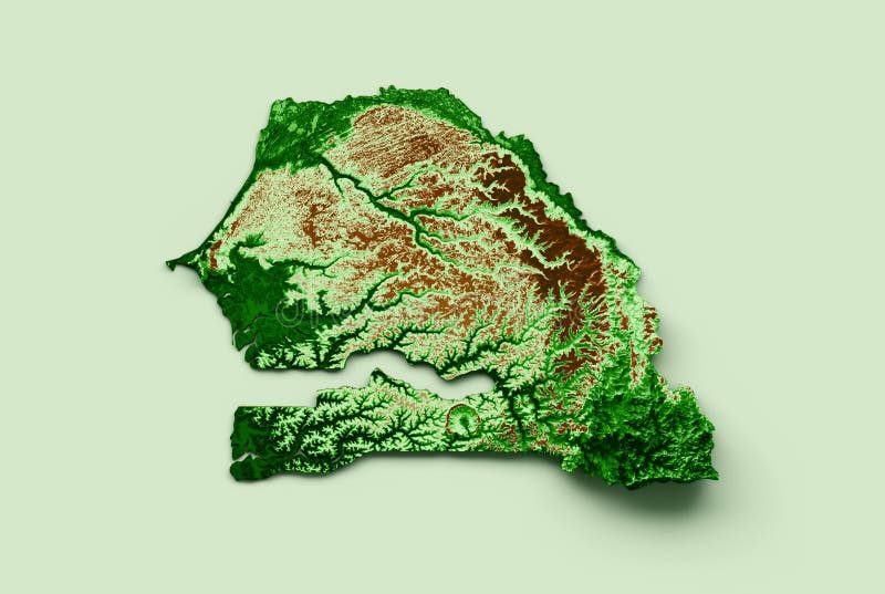 Senegal Topographic Map 3d Realistic Map Color 3d Illustration Stock ...