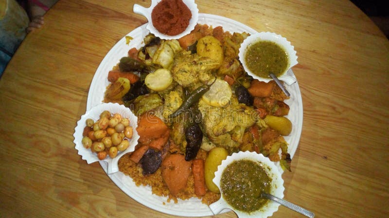 A Senegalese Dish Made of Rice and Hot Spices with Tuna. Stock Image ...