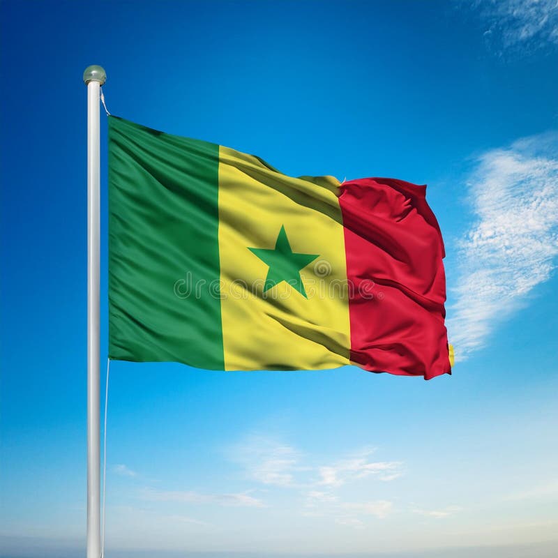 Senegalese Flag of Senegal, AI Generated Stock Illustration ...