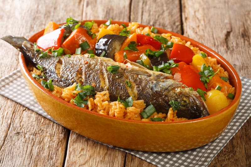 Thieboudienne Fish and Rice the National Food of Senegal Closeup in the ...