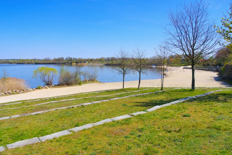 Senftenberg Lake Beach Grosskoschen Lusatian Lake District Stock Photo ...