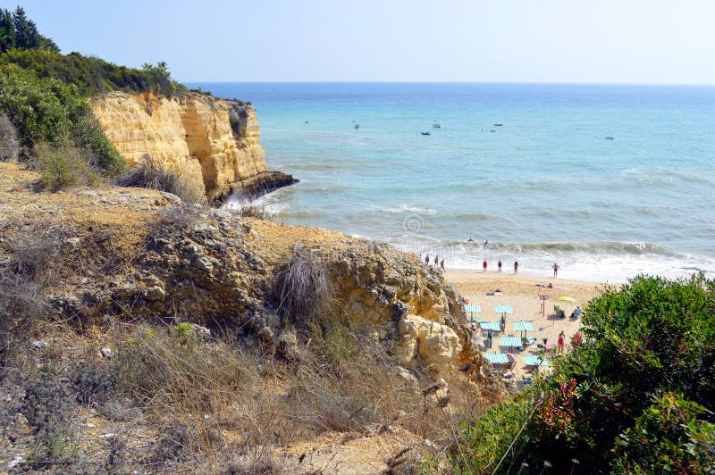 Senhora Da Rocha Beach stock image. Image of coastal - 51503705