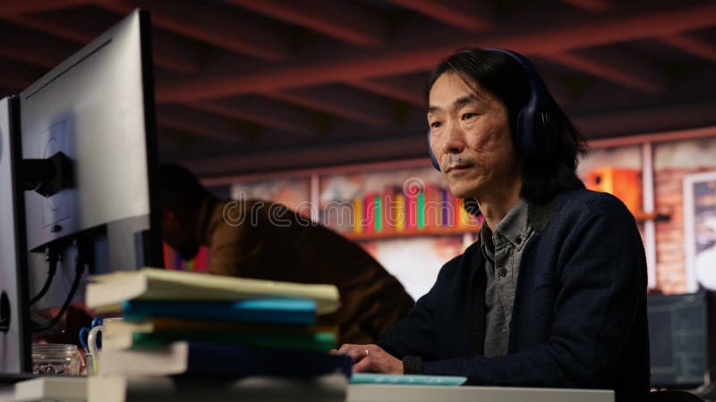 Cto Manager Listening Music And Coding Stock Footage Video Of Code