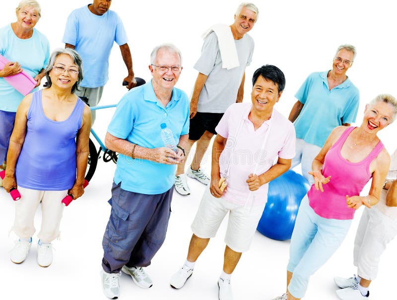 Senior Adult Exercise Activity Healthy Workout Concept Stock Image ...