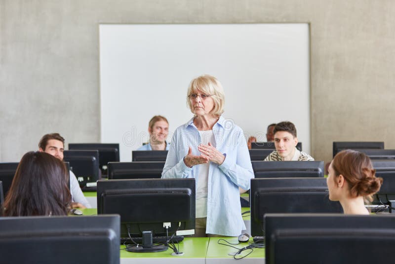 Senior As Lecturer in University Course Stock Image - Image of college ...