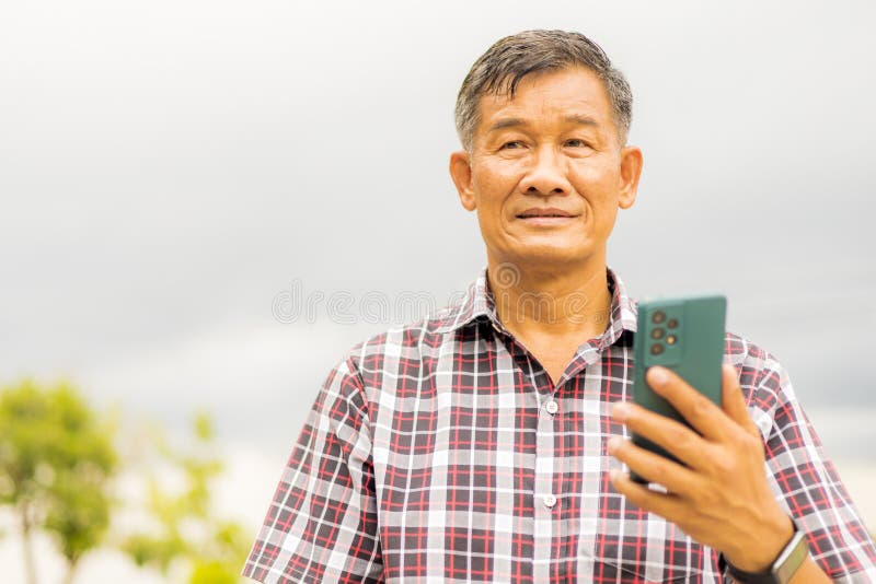 Senior Man Using a Smartphone. Lifestyle Senior Concept Stock Image ...