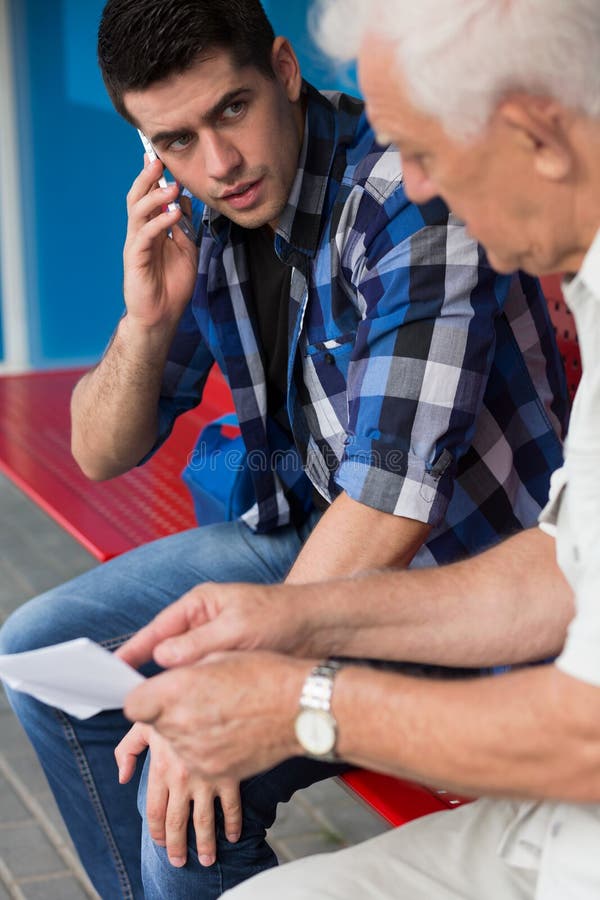 Senior asking for help stock image. Image of grey, transport - 69944407