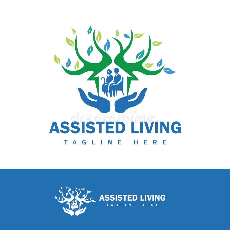 Senior Assisted Living Logo Design Template Stock Vector - Illustration ...