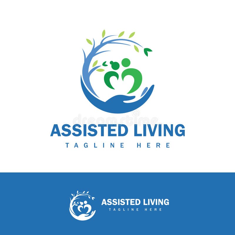 Senior Assisted Living Logo Design Template Stock Vector - Illustration ...
