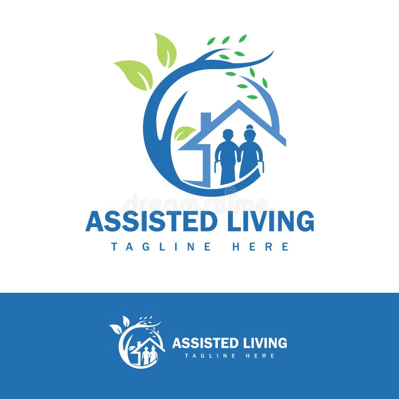 Senior Assisted Living Logo Design Template Stock Vector - Illustration ...