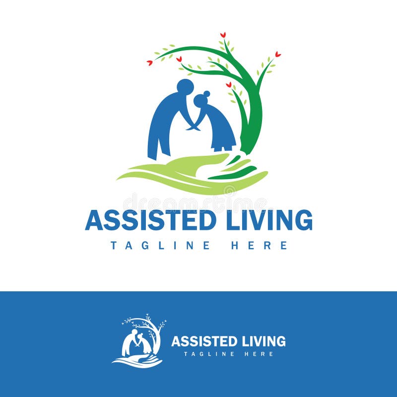 Senior Assisted Living Logo Design Template Stock Vector - Illustration ...
