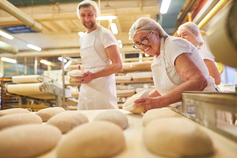 Senior Baker Baking Bread in a Bakery Stock Image - Image of citizen ...