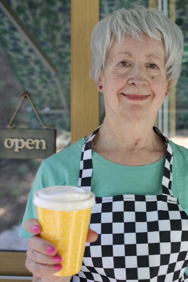 Senior Barista Preparing a Coffee Cup Stock Image - Image of drink ...