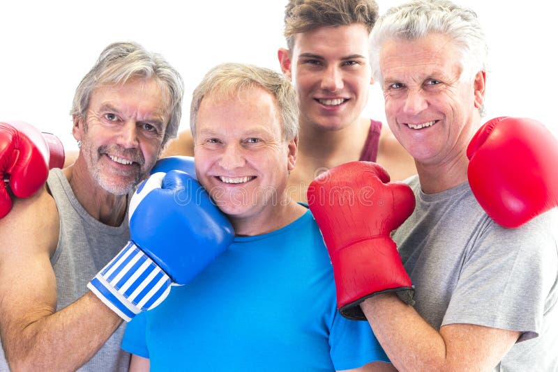 Senior Boxing Club with Their Trainer Stock Photo - Image of horizontal ...