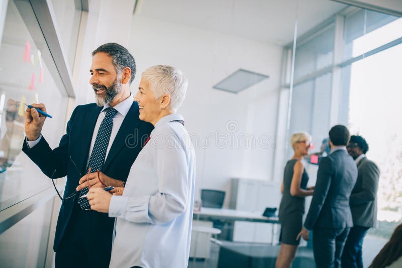 Senior Business Accountants Working Together at Modern Office Stock ...