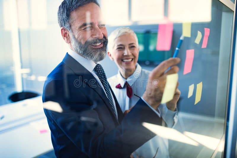 Senior Business Accountants Working Together at Modern Office Stock ...