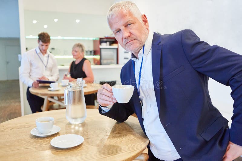 Senior Business Man Drinking Coffee during a Break Stock Photo - Image ...