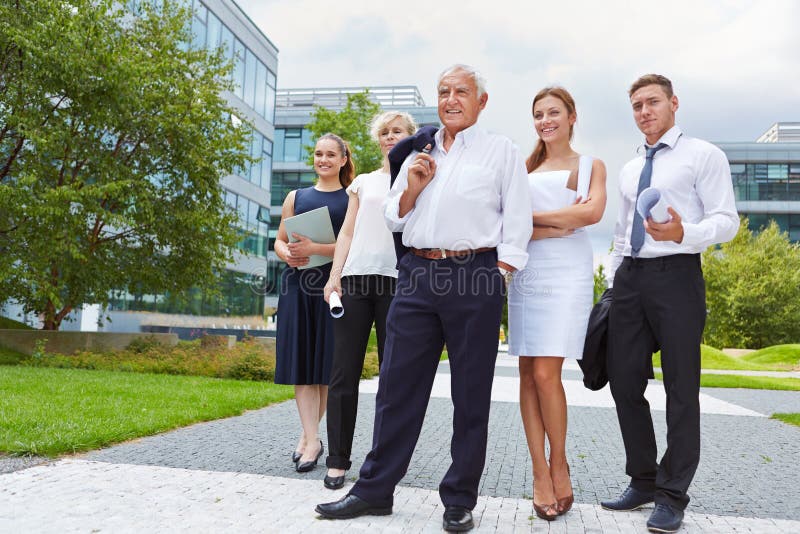 Senior Business Man Taking Leadership for Team Stock Photo - Image of ...