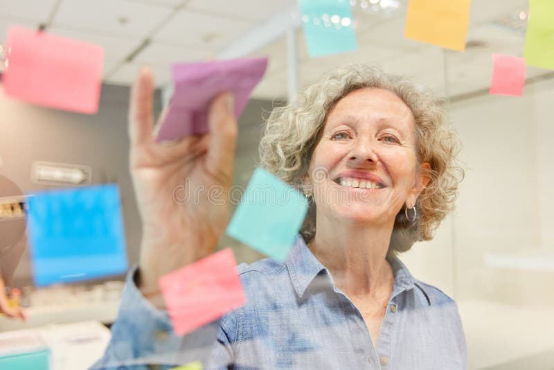 Senior Business Woman in Brainstorming Workshop Stock Photo - Image of ...