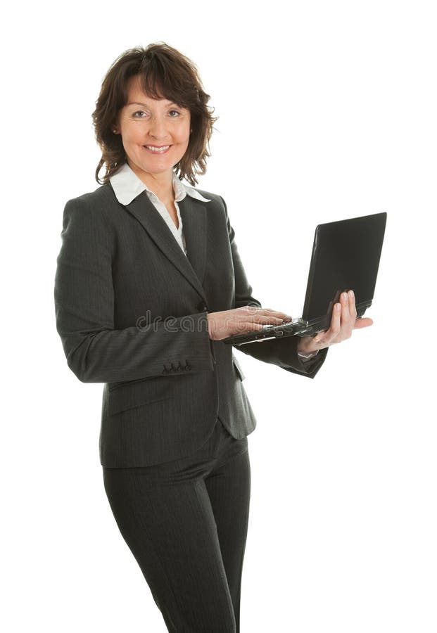 Senior Business Woman Using Laptop Stock Photo - Image of girl ...
