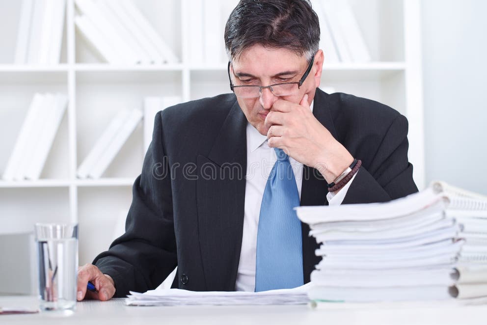 Senior Businessman Concentrate on Work Stock Photo - Image of confident ...