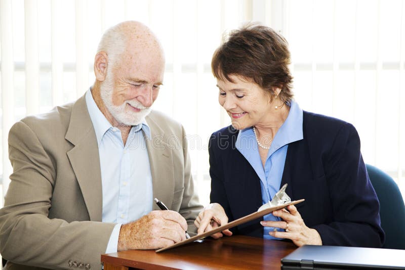 Senior Businessman Signature Stock Image - Image of desk, happy: 14457095