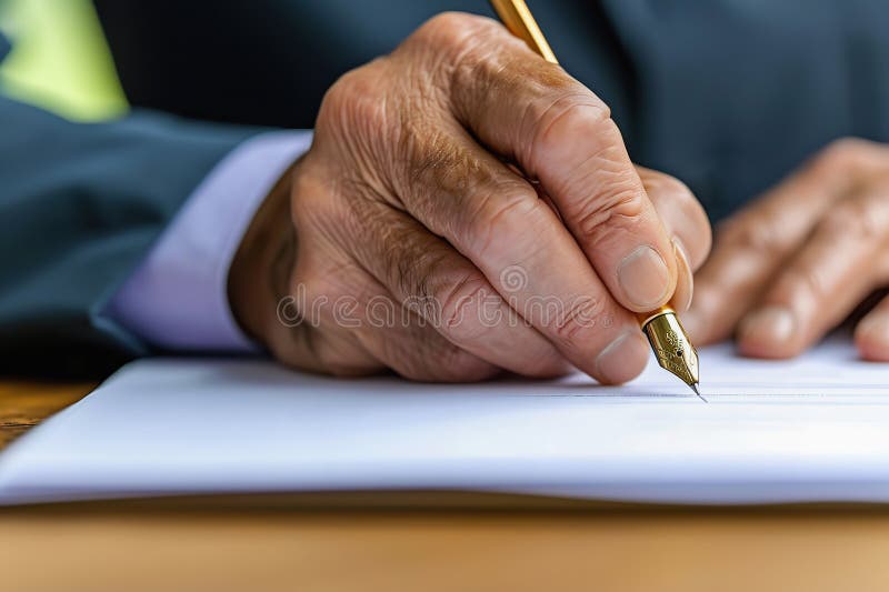 Senior Businessman Signing Papers Stock Illustrations – 1 Senior ...