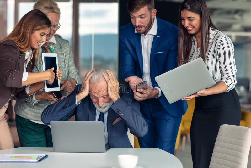 Senior Businessman Stressed Out at Work in Office Stock Image - Image ...