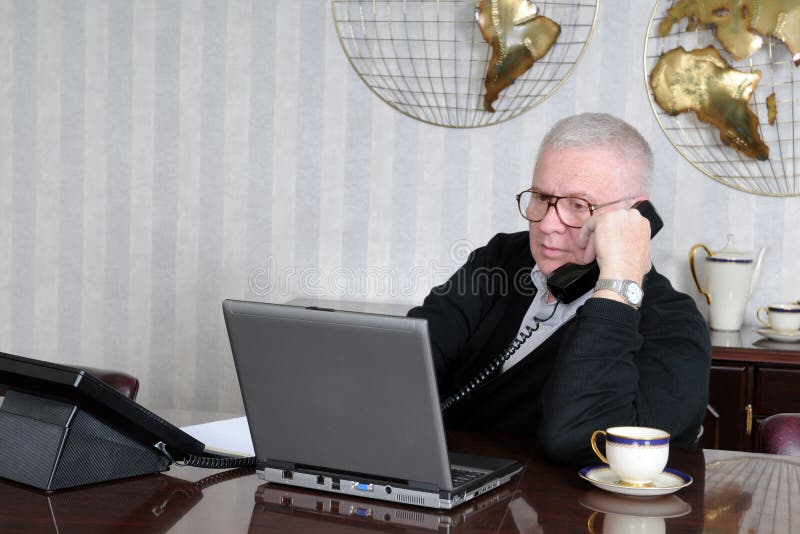 Senior Businessman at Work stock image. Image of communicating - 7746437 Senior Businessman at Work stock image. Image of communicating - 7746437