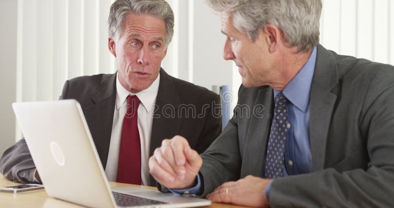 Senior Businessmen Working on Computer Stock Footage - Video of ...