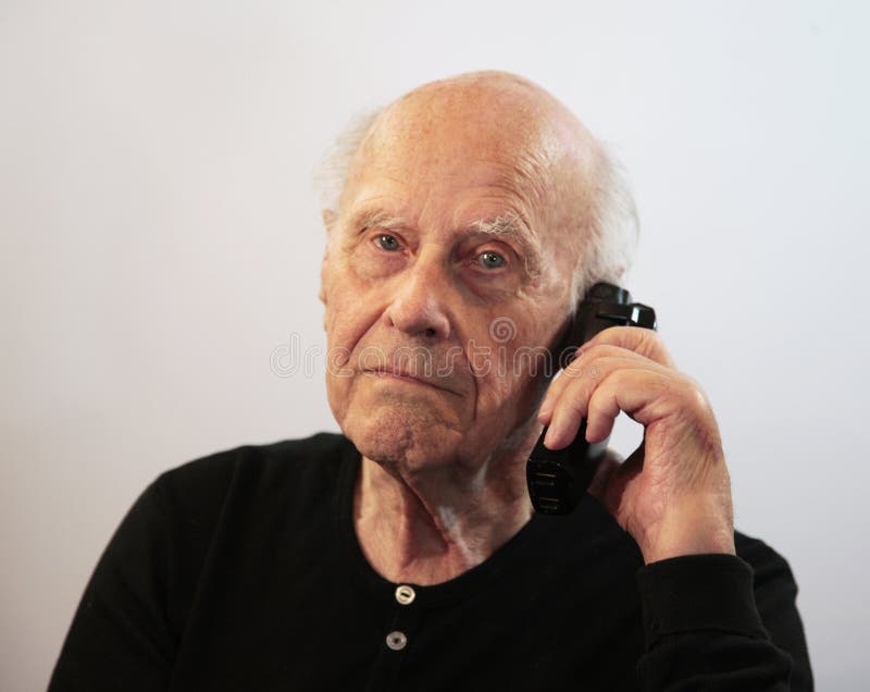 Senior on Call stock photo. Image of chatting, grey, grandfather - 8975288