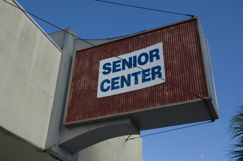 Senior Center Sign stock photo. Image of blue, outside - 7696134